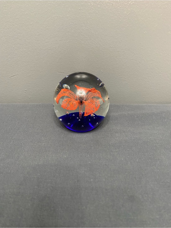 Handmade | Art | Hand Blown Orange Lily Flower Bubble Sphere ...